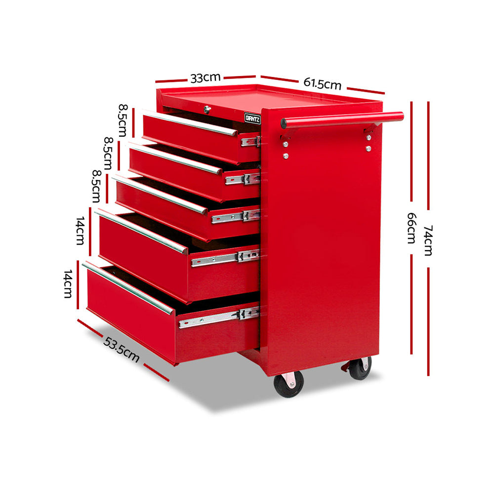 GIANTZ 5-Drawer Tool Box Cabinet - Red Storage | Toolbox Direct