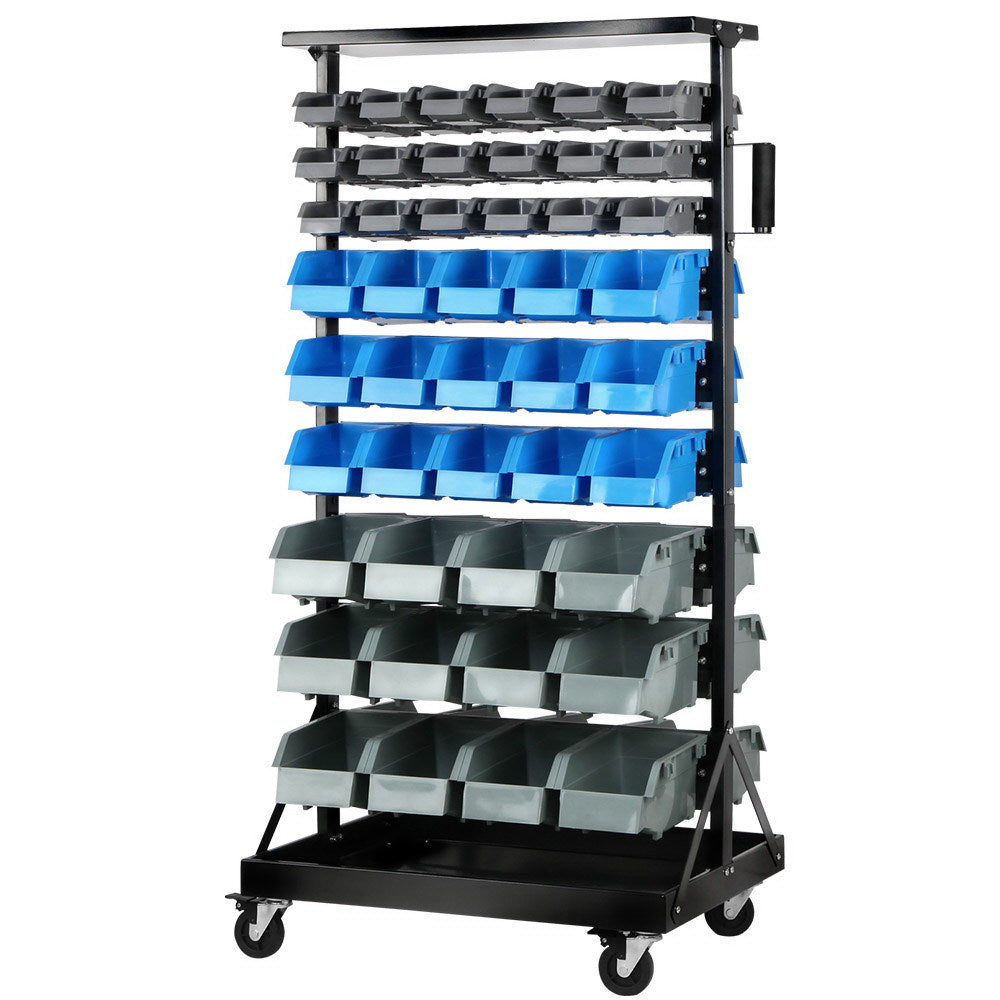 Giantz 90 Storage Bin Rack Stand Double-sided Wheels – Toolbox Direct