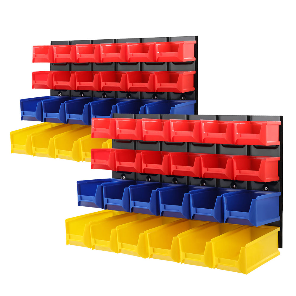 Giantz 48 Storage Bin Rack Wall Mounted Peg Board – Toolbox Direct