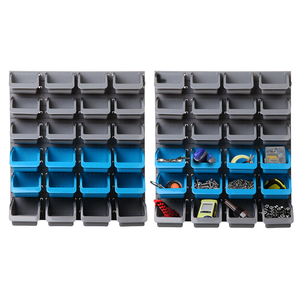 Giantz 48 Storage Bin Rack Wall Mounted Steel Board – Toolbox Direct